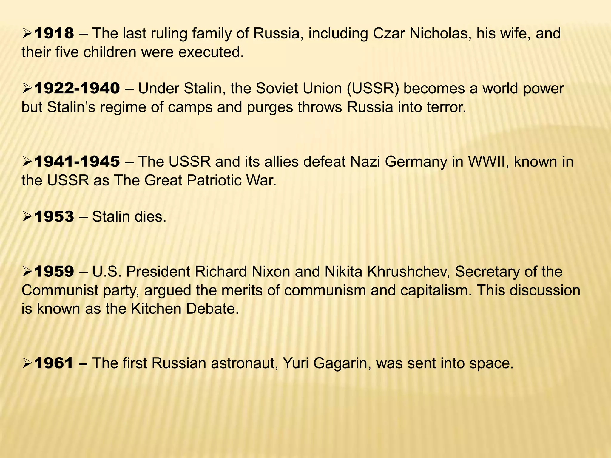Russian history a timeline | PPTX