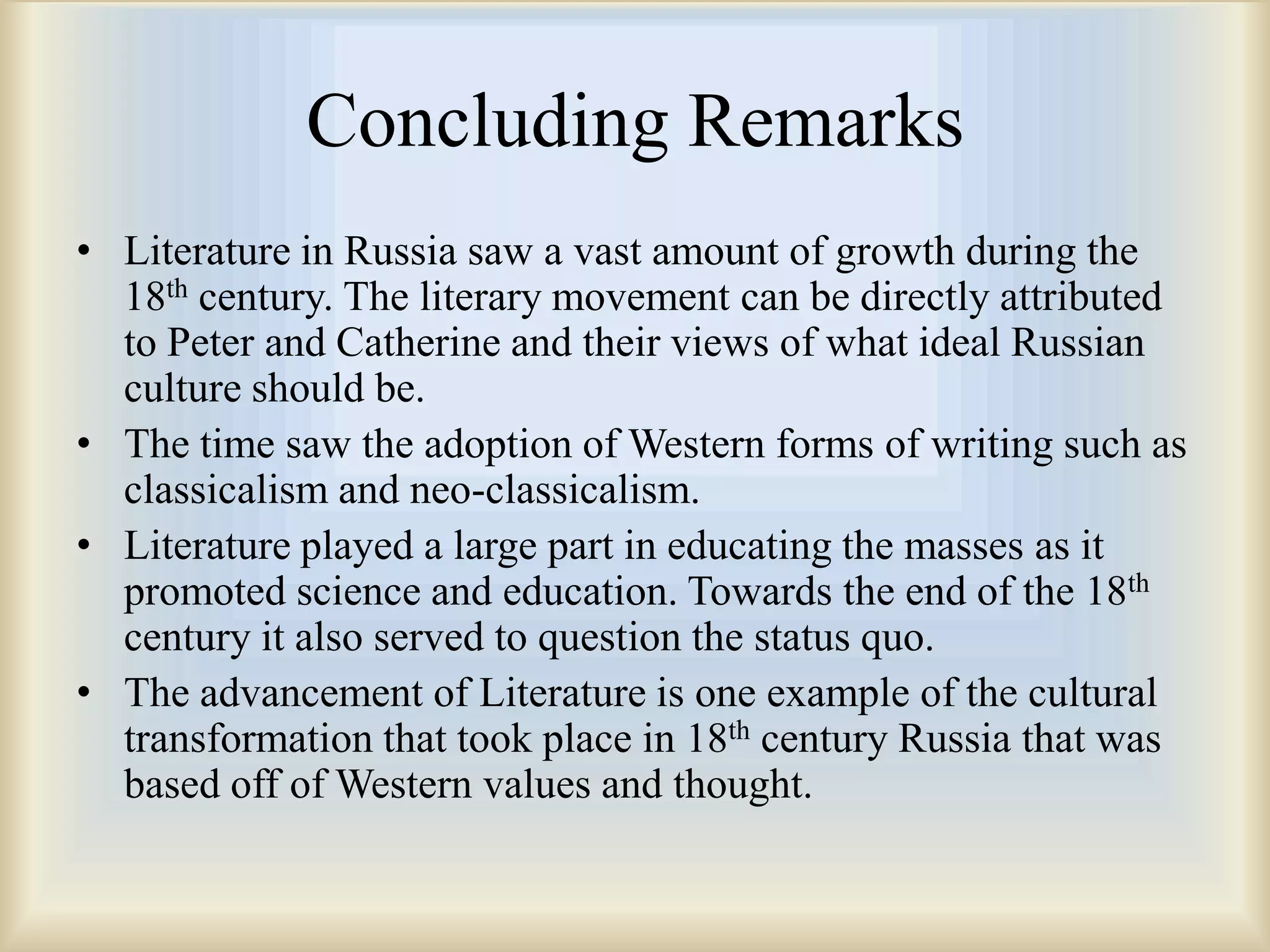 Russian Literature 18th Century | PPTX