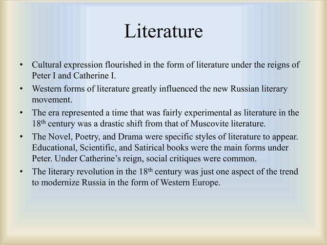 Russian Literature 18th Century | PPT