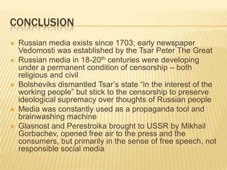 Initial Lecture - origins, early years, censorship, The Party and the ...