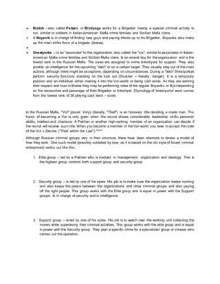 Russian organized crime or russian mafia | DOCX | Crime & Harmful Acts ...