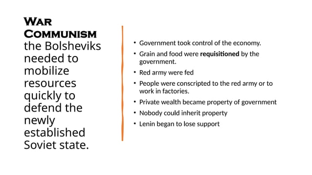 The Russian Revolution - understanding war communism | PPT