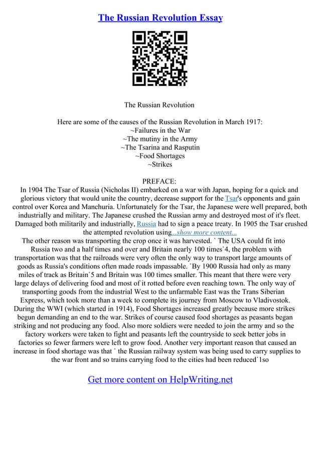 Russian Revolution Essay | PDF