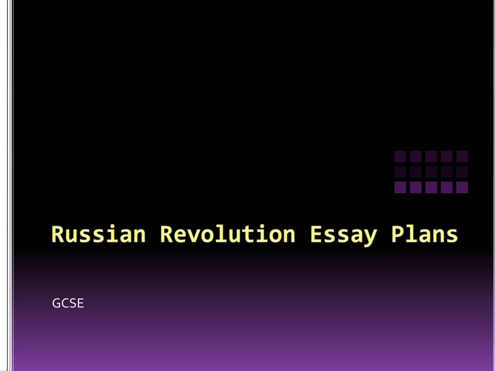 Russian revolution essay plans | PPTX