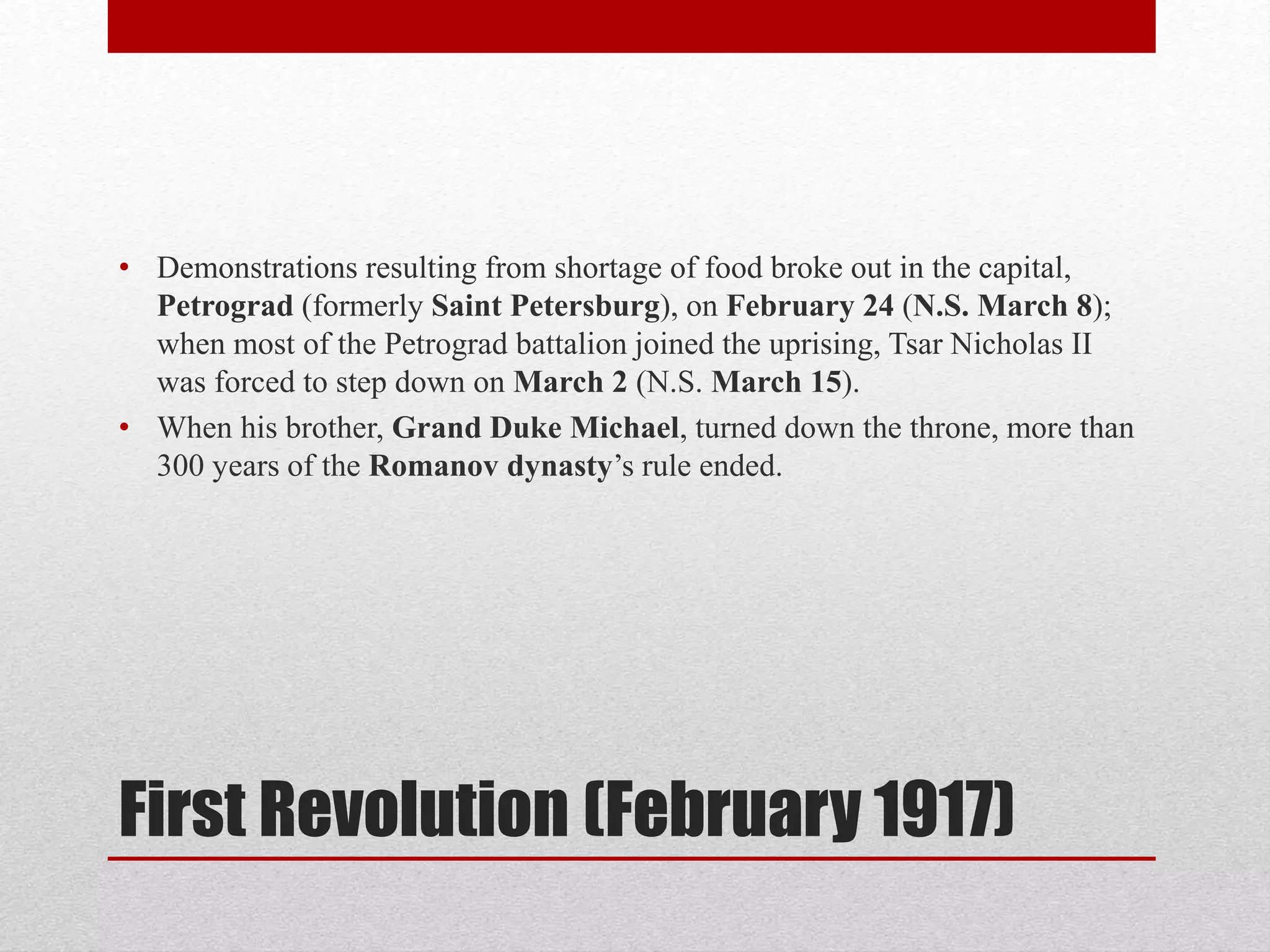 Russian Revolution of 1917 | PPTX