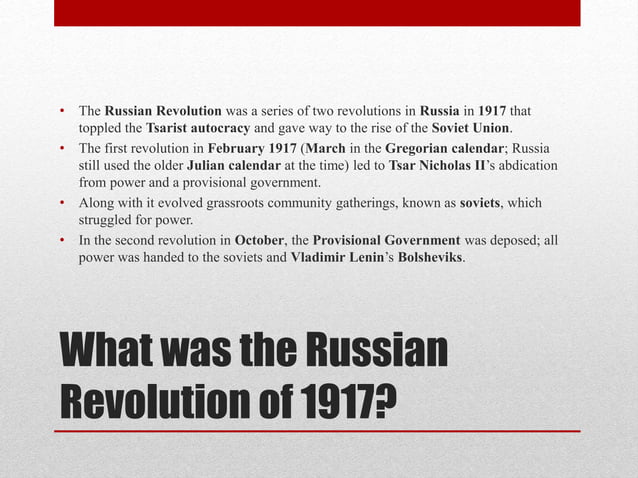 Russian Revolution of 1917 | PPTX