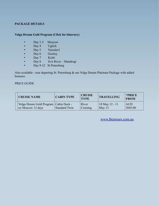 RUSSIAN RIVER CRUISING | PDF | Cruises | Travel Type