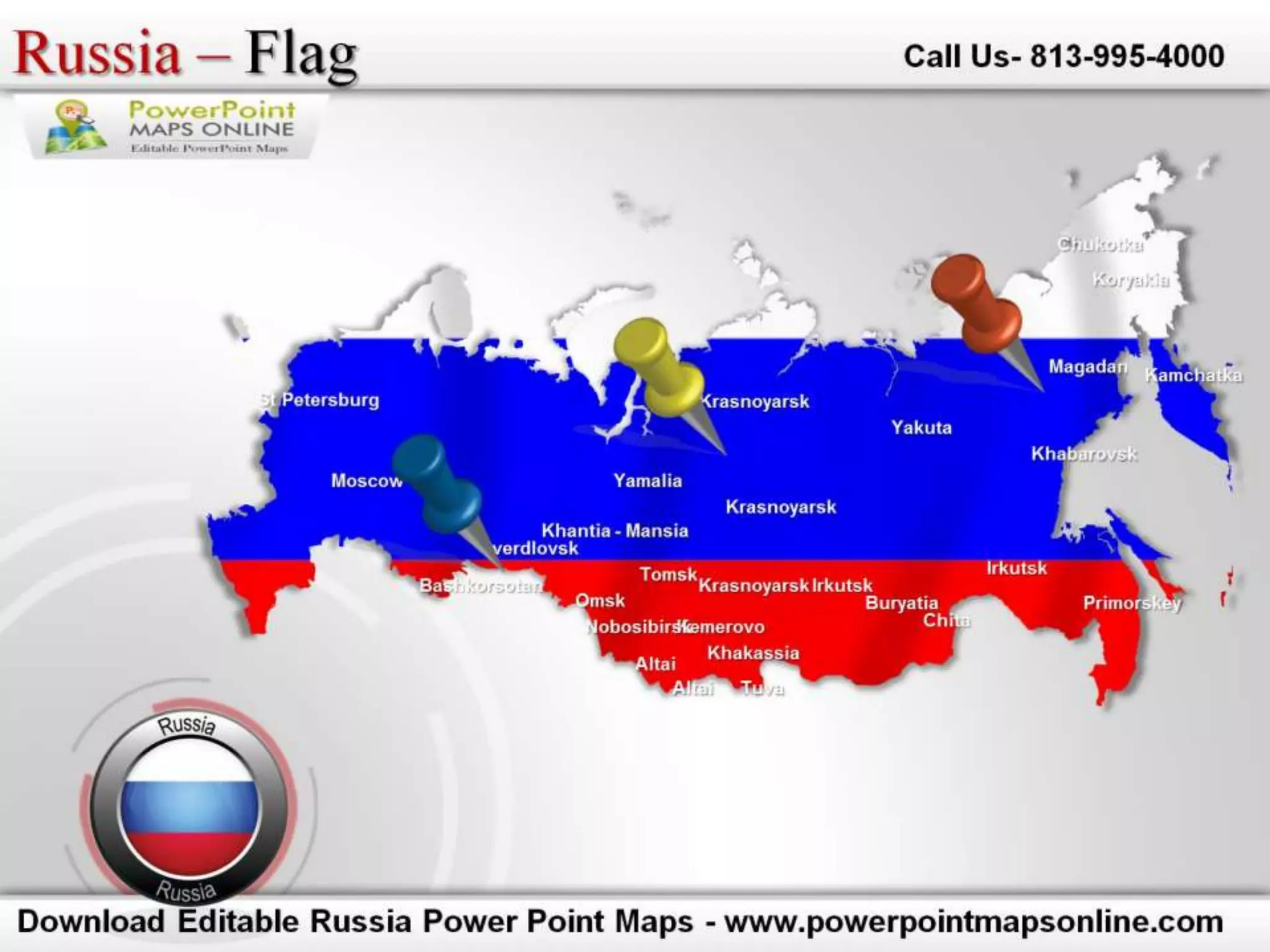Russia Powerpoint Background Maps | PPTX