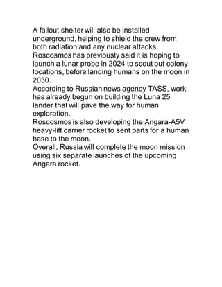 Russia's plan to conquer the moon . | DOCX