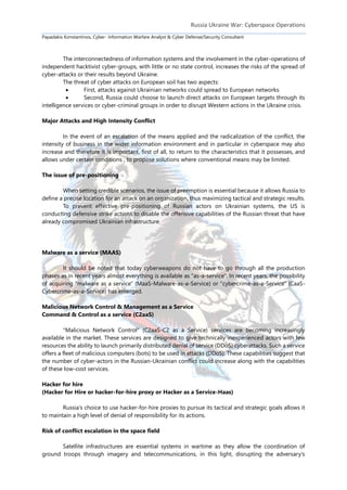Russia Ukraine war Cyberspace operations (2022-2024) | DOCX
