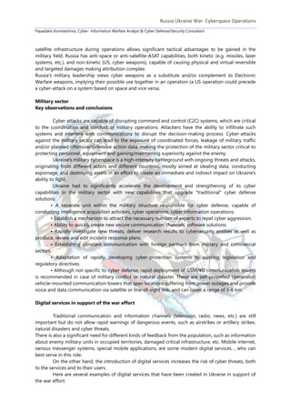 Russia Ukraine war Cyberspace operations (2022-2024) | DOCX