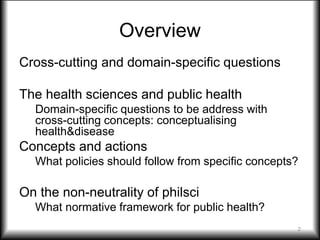Philosophy of Public Health: The Entanglement of Conceptual ...