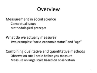Measurement in social science: quantitative and qualitative approaches ...