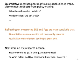Measurement in social science: quantitative and qualitative approaches ...