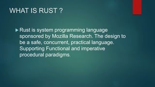 Rust | PPTX | Programming Languages | Computing