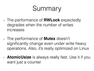 Performance Comparison of Mutex, RWLock and Atomic types in Rust | PPT