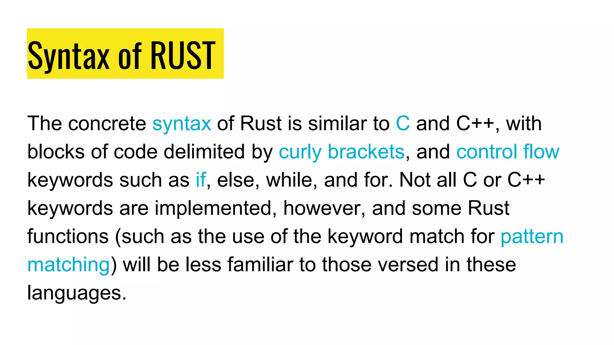 Rust programming-language | PPTX