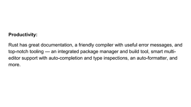 Rust programming-language | PPTX | Programming Languages | Computing