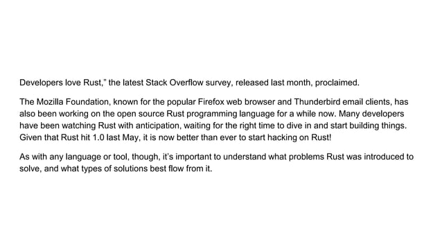 Rust programming-language | PPTX | Programming Languages | Computing