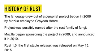 Rust programming-language | PPTX