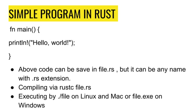 Rust programming-language | PPTX | Programming Languages | Computing