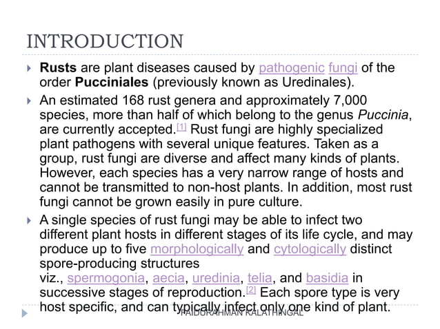 Rust disease in plants lin | PPTX | Gardening | Home & Garden
