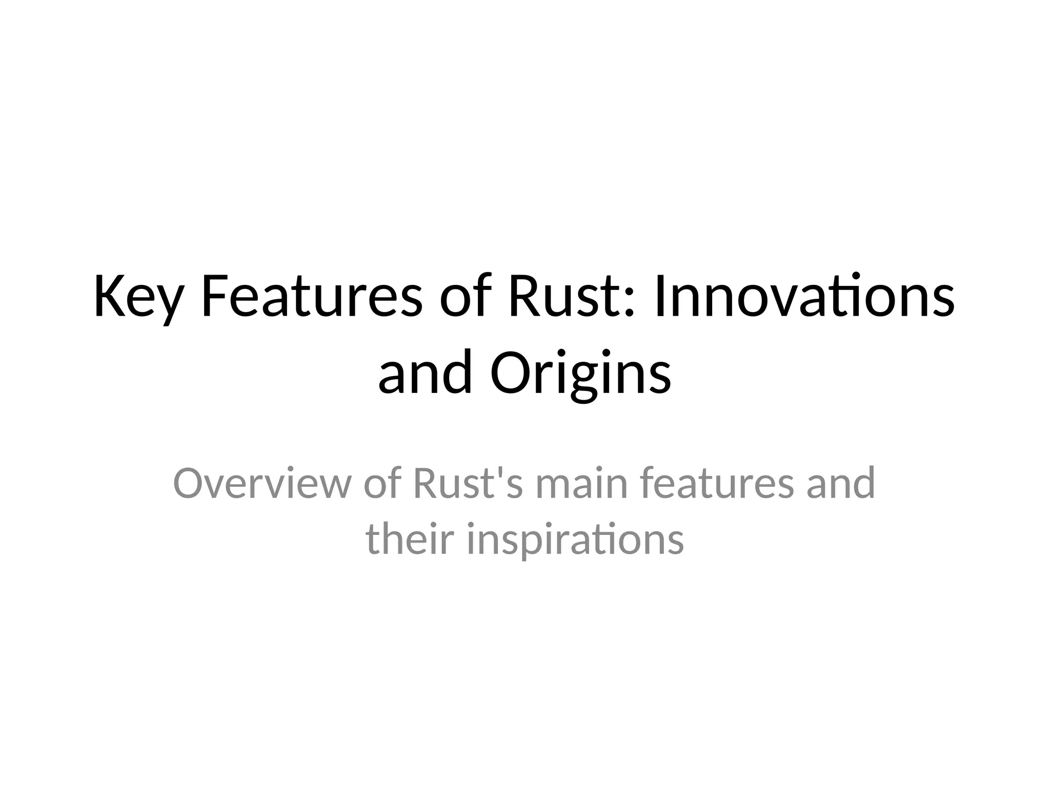 Key Features of the Rust Programming Language | PPTX