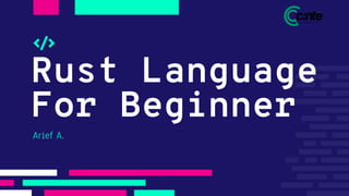 Rust language for beginner | PPT
