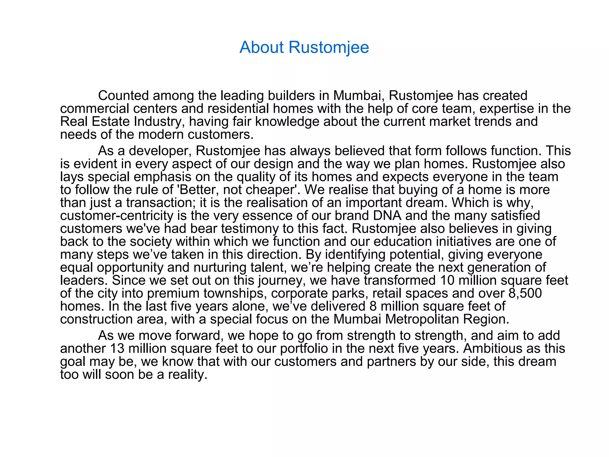 Rustomjee | PPT