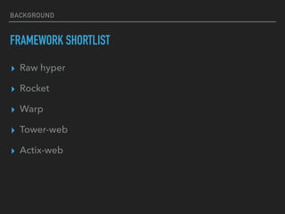 The State of Rust Web Frameworks | PPT