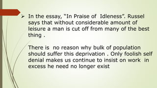 In praise of idleness | PPTX