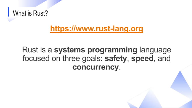 Introduction To Rust Language Programming Ppt