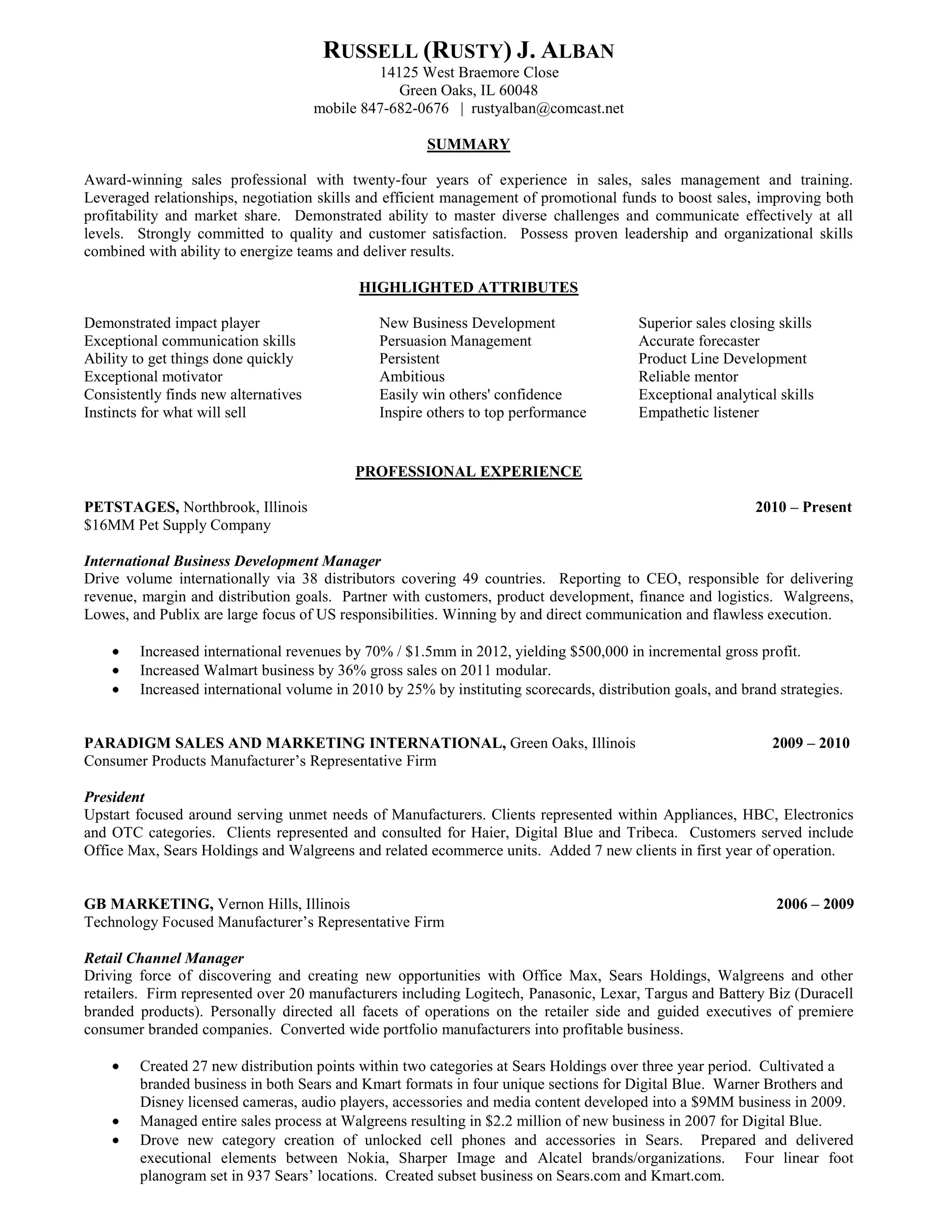 Rusty Alban Resume 11.20.12