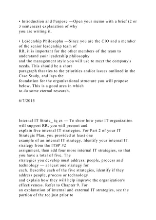Rusty Rims CIO Organizational Structure Memo PaperBefore y.docx