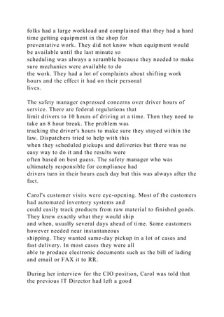 Rusty Rims CIO Organizational Structure Memo PaperBefore y.docx