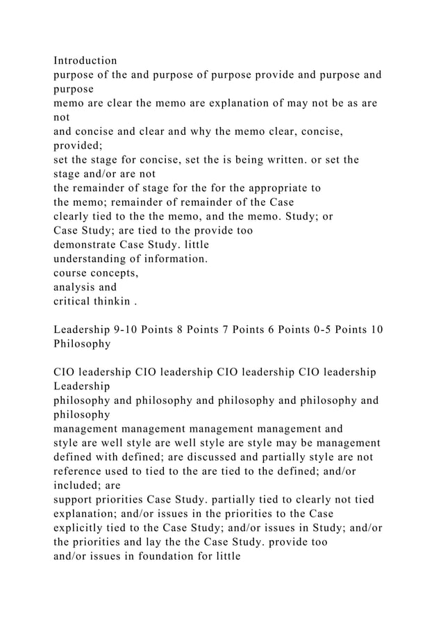 Rusty Rims CIO Organizational Structure Memo PaperBefore y.docx ...