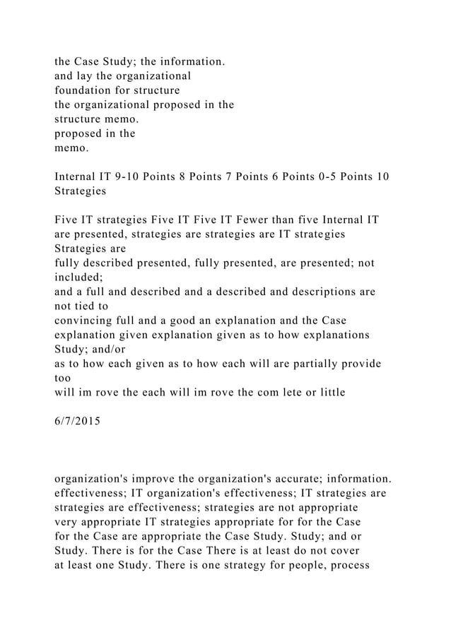 Rusty Rims CIO Organizational Structure Memo PaperBefore y.docx ...