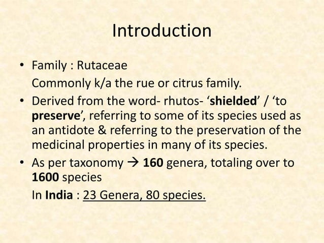 Rutaceae Family species | PPTX | Gardening | Home & Garden