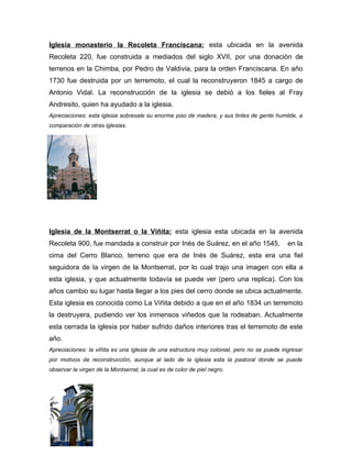Ruta colonial santiago centro y la chimba | DOC
