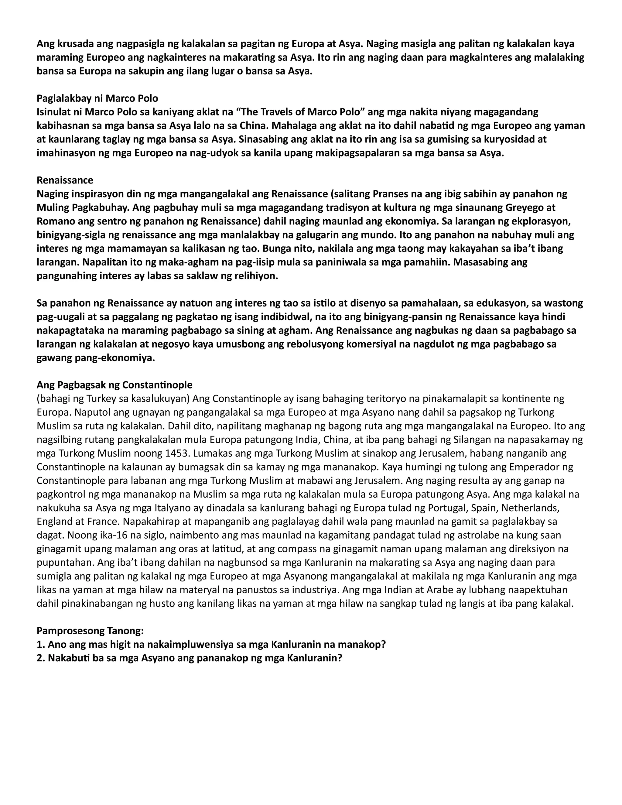 Rutang Kalakalan at Salik ng Unang Yugto ng Imperyalismo.docx