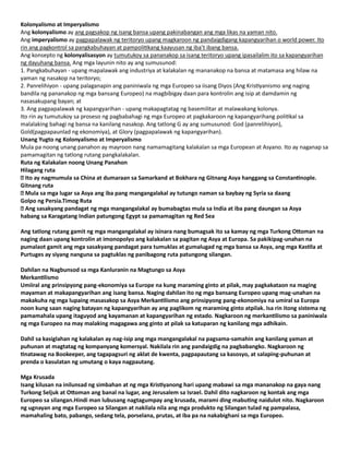 Rutang Kalakalan at Salik ng Unang Yugto ng Imperyalismo.docx