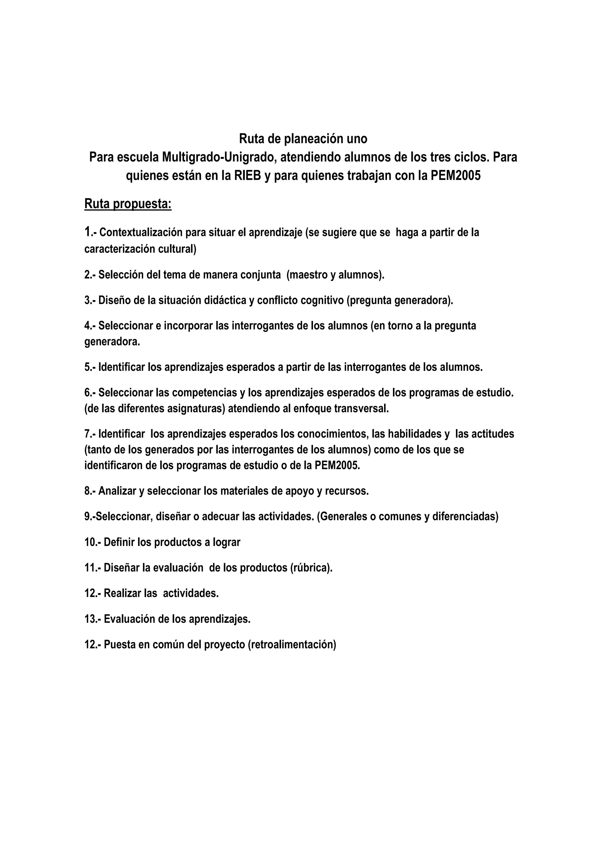 Rutayejemplosdeplaneacin 120408092740-phpapp01 | PDF