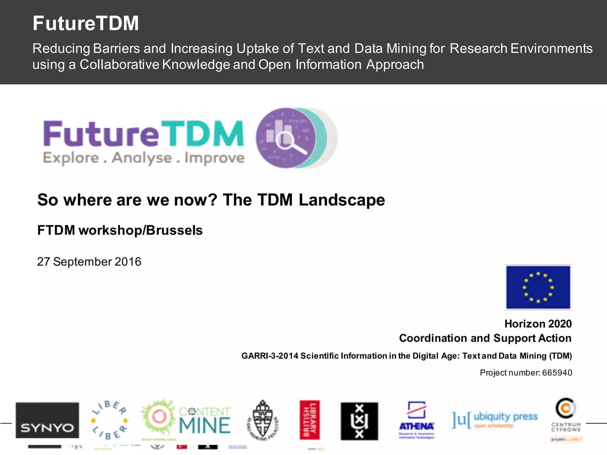 So where are we now? The TDM landscape | PPT