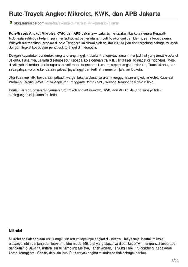 Rute trayek angkot mikrolet kwk dan apb jakarta-blog.mamikos.com