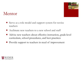 The Teacher Leader: Supporting School and Student Success | PPTX