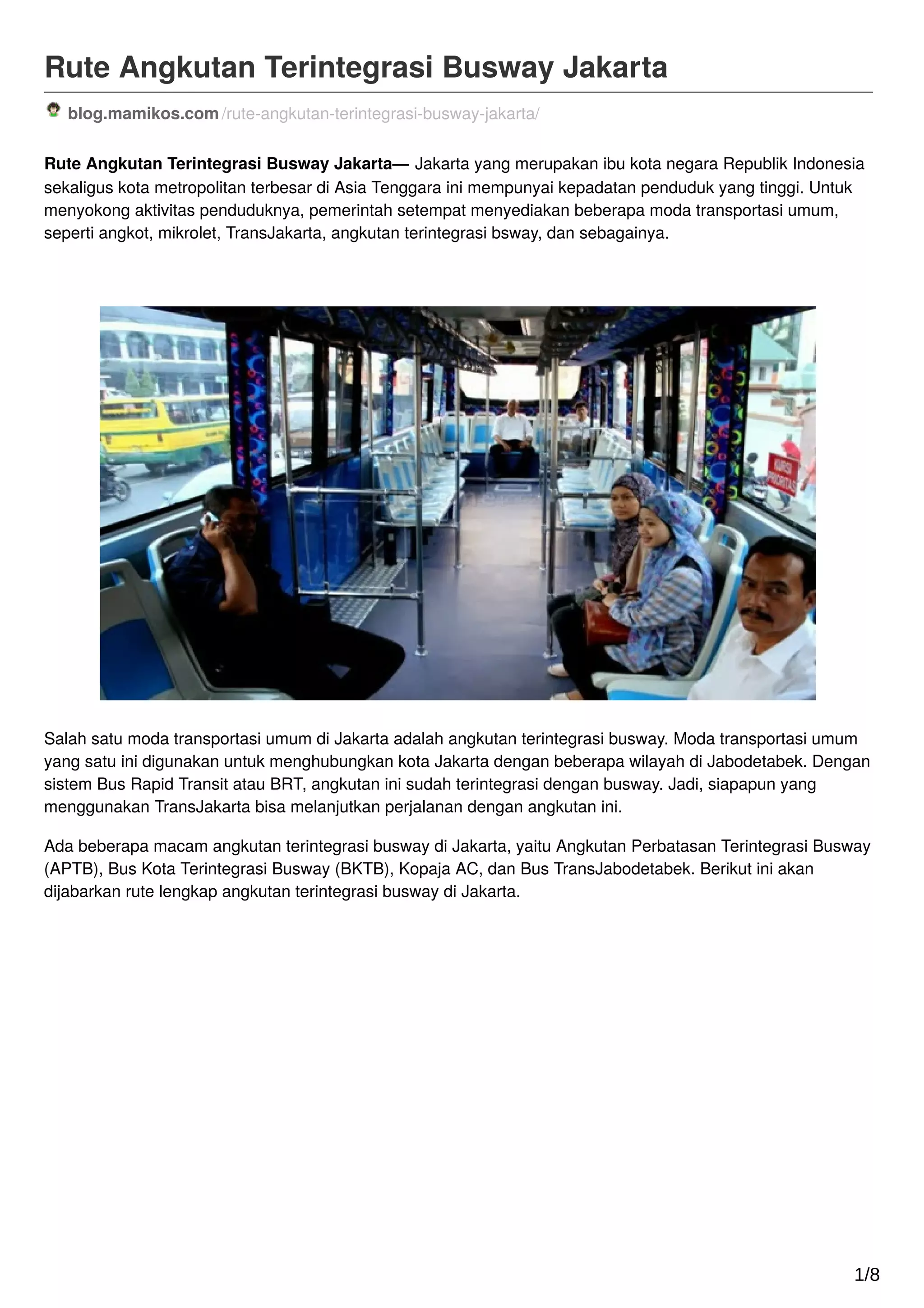 RUTE BUSWAY | PDF