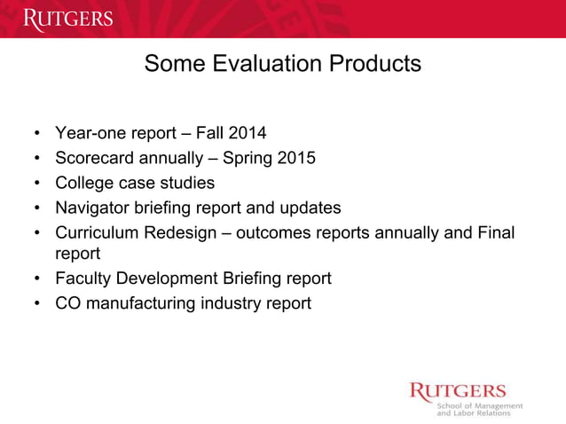 Rutgers University CHAMP Evaluation presentation 8 24.14