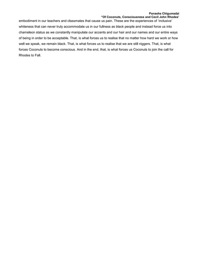 Ruth First Memorial Lecture by Panashe Chigumadzi | PDF