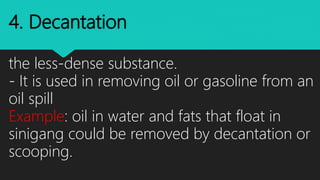 Ways of Separating Components of Mixtures | PPTX