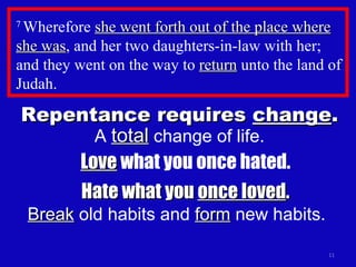 Ruth 1a Elimelech takes his family to Moab. | PPT